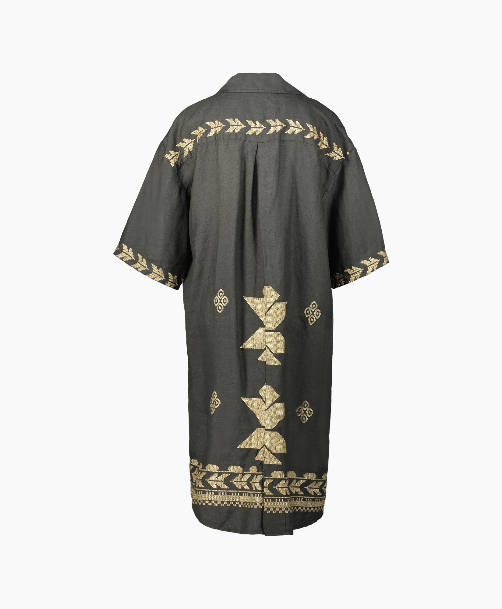 Greek Archaic Kori Maxi Jurk Aeolis Pocket Khaki