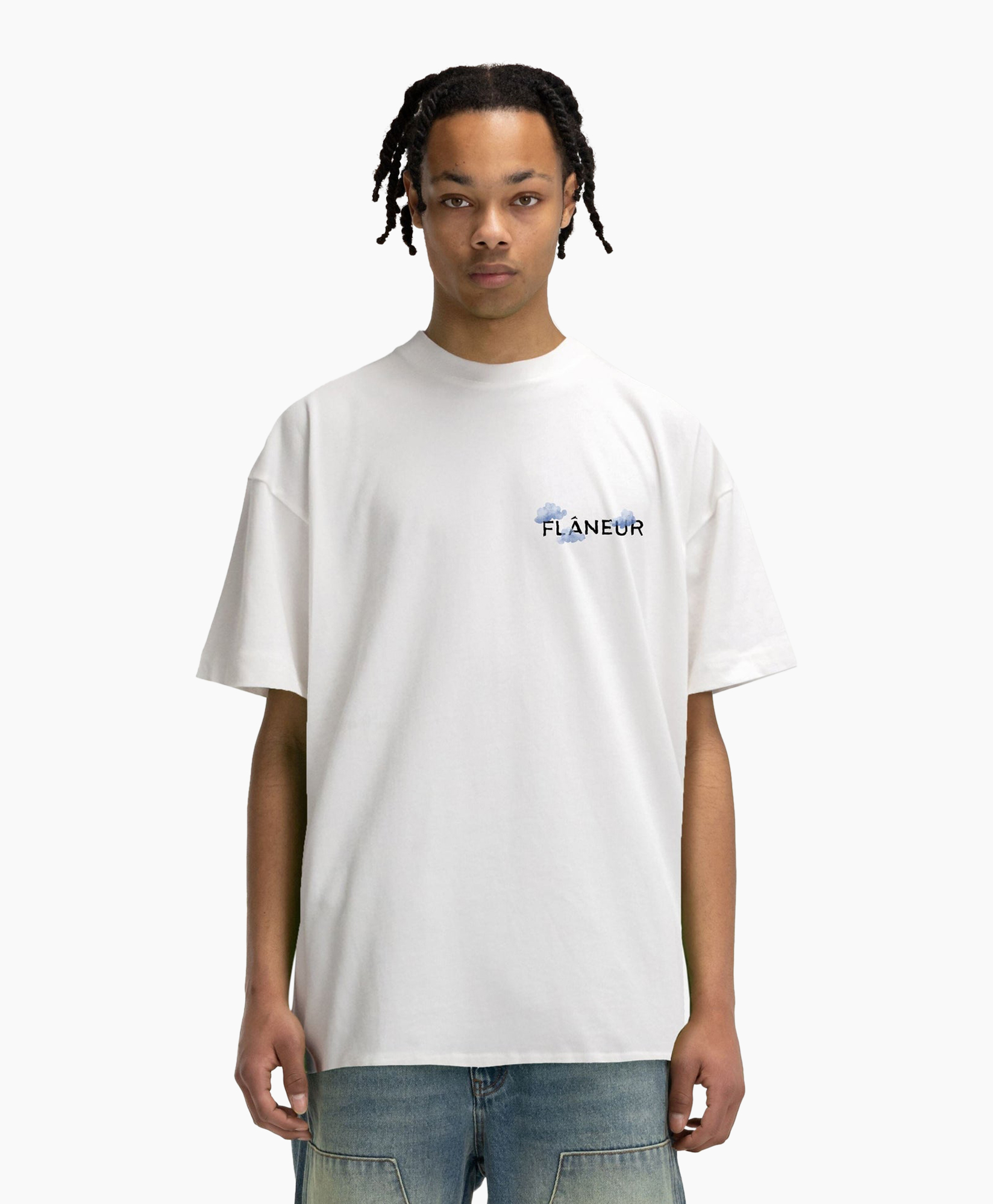 Flaneur T-shirt Korte Mouw Aéronautique Tee Wit