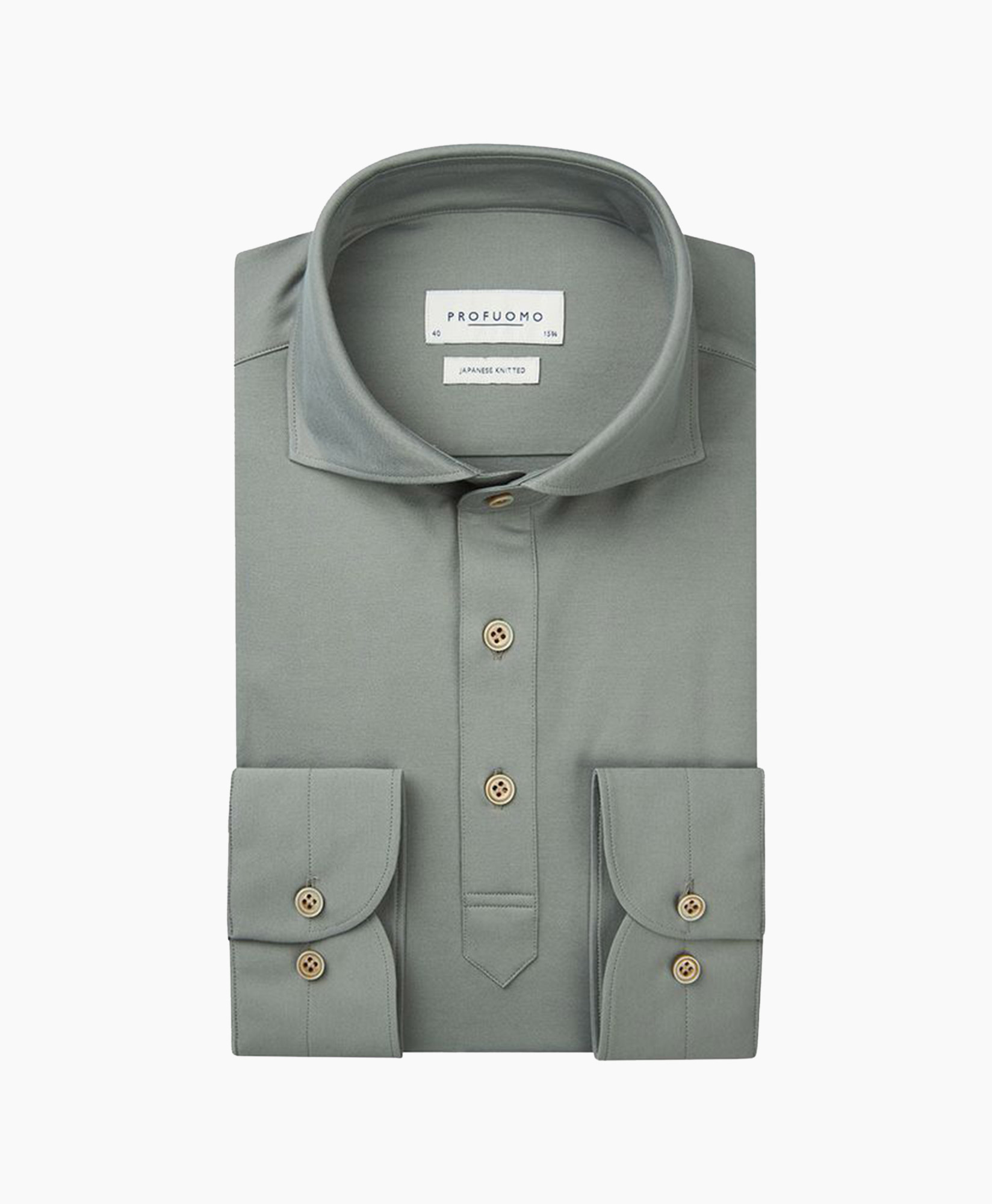 Profuomo Overhemd Polo Camiche Sc Sf Green Groen