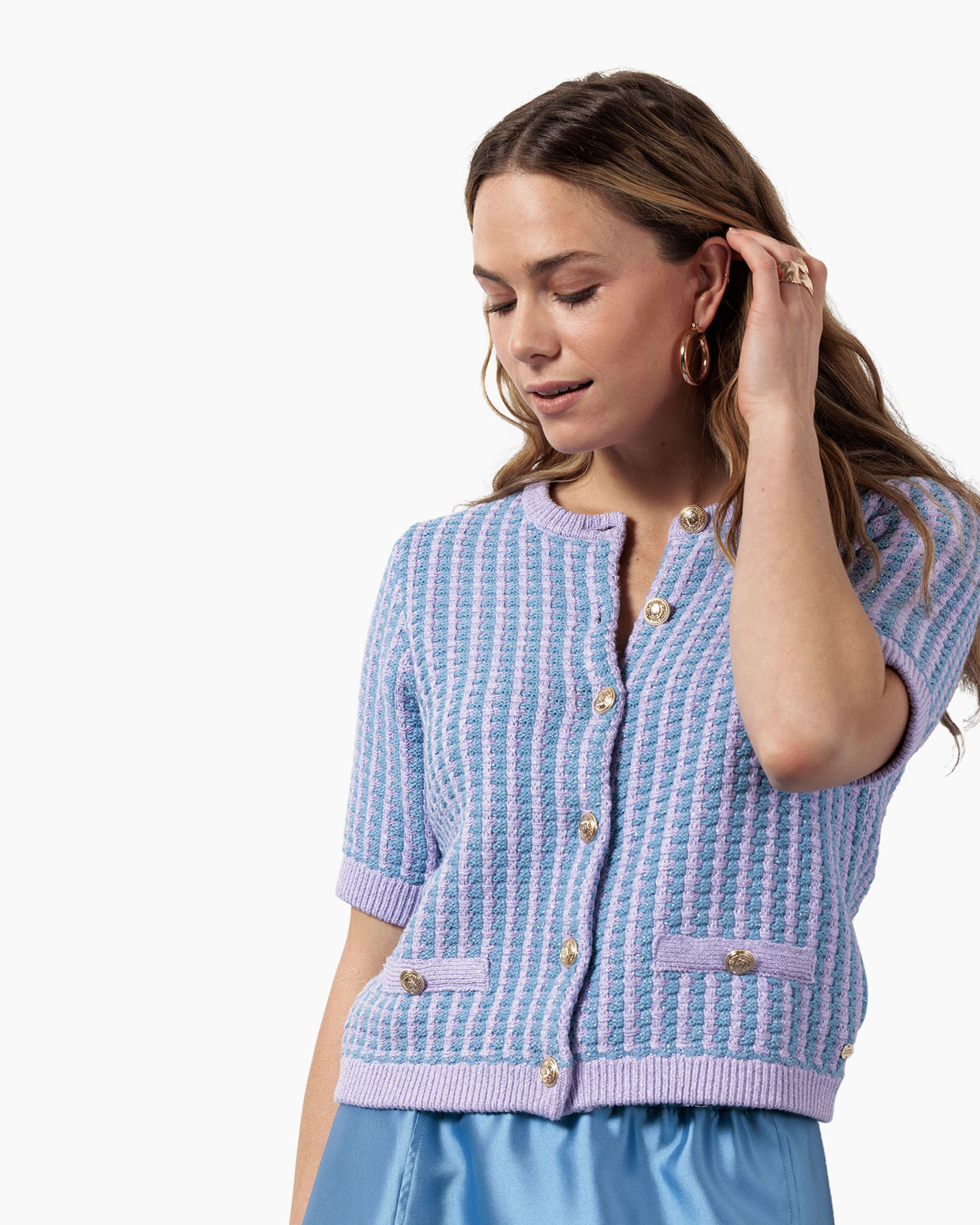 Studio Anneloes Vest Chance Cardigan Lila