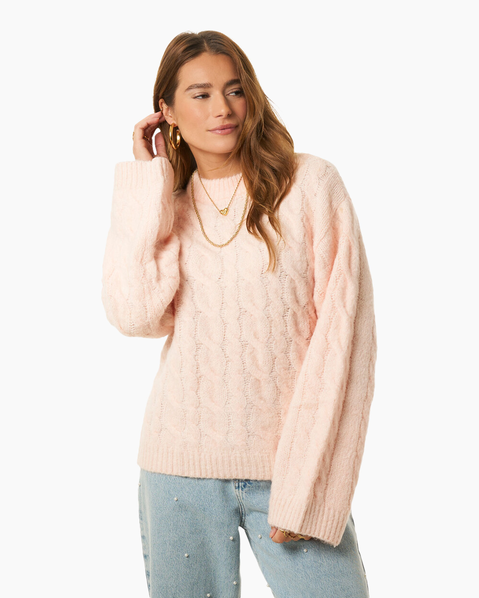 My Jewellery Trui Pull Oversized Cable Rose