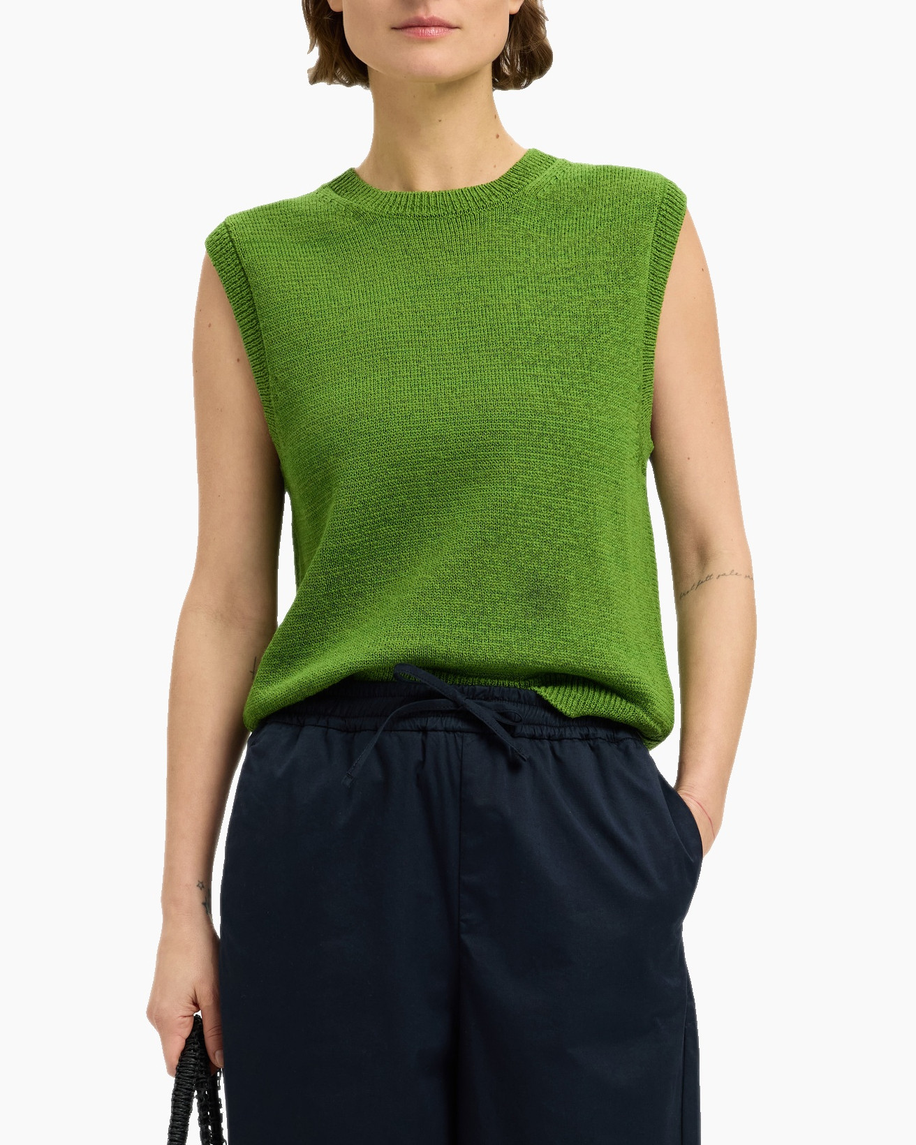 Selected Femme Top Alma Sl Knit Vest Roze