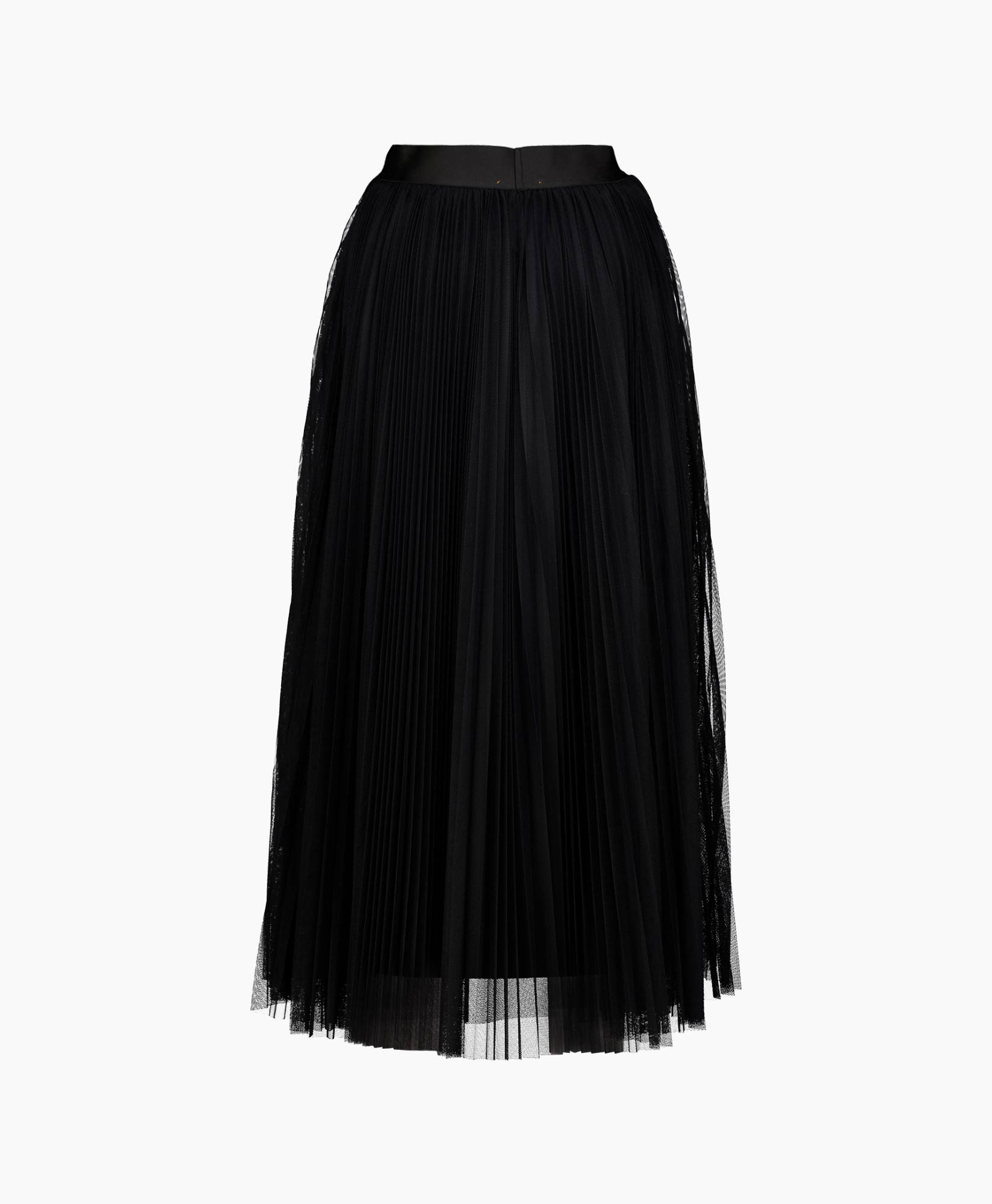 Forte_forte Midi Rok Tulle Pliss Zwart